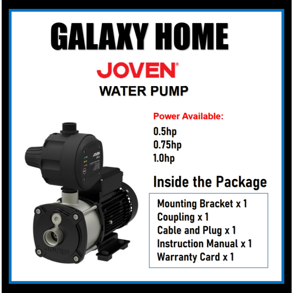Joven Automatic Domestic Water Pump JHP2-30 0.5hp JHP3-40 0.75hp JHP4-40 1.0hp | Shopee Malaysia