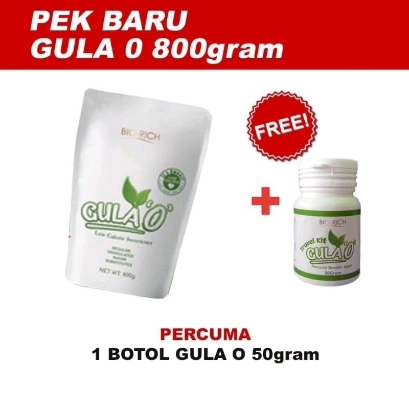 GULA O 800g Biorich Sihat Dan Manis Jom Tukar Gula rumah Anda sesuai ...