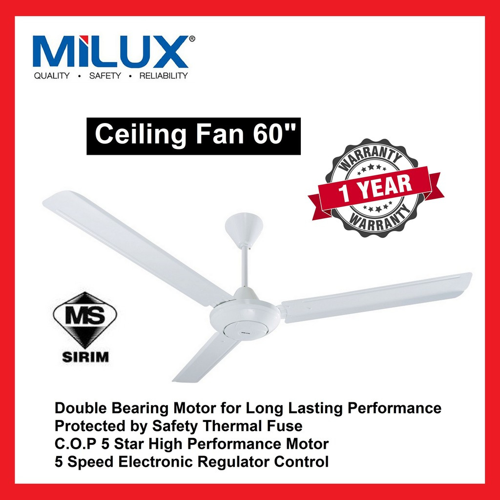 MILUX REGULATOR 3 BLADES CEILING FAN (60") / MCF-6001 | Shopee Malaysia