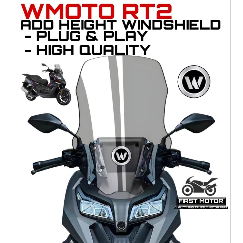 WMOTO RT2 RT 2 WINDSHIELD ADD HEIGHT HIGH QUALITY MODIFY MODIFIES ...