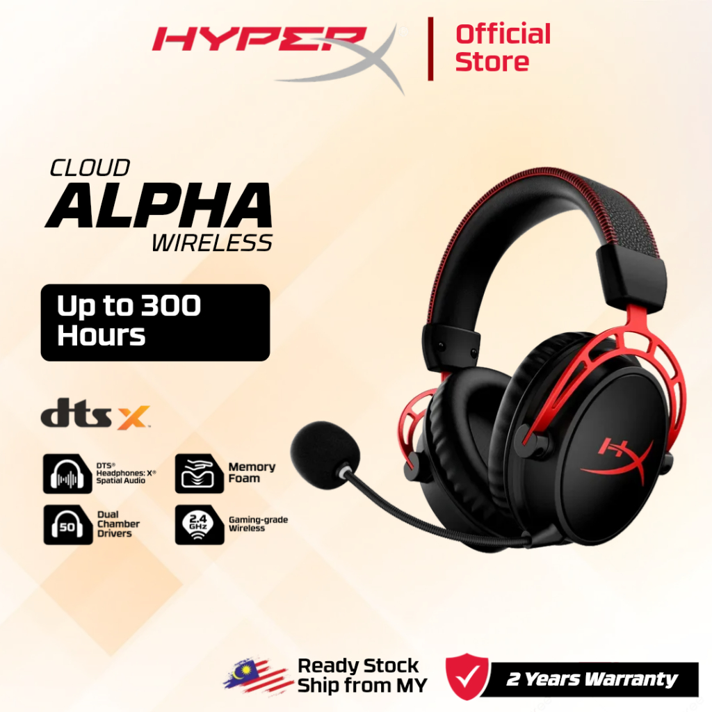 HyperX Cloud Alpha Wireless DTS Gaming Headset for PC, PS5, PS4 | Shopee Malaysia