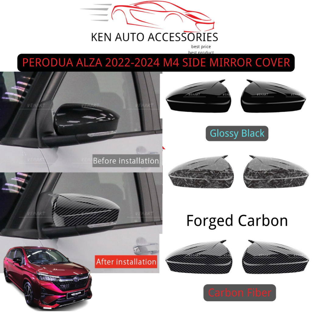 PERODUA ALZA 2022-2024 D27A Ativa Aruz M4 M Sport SIDE MIRROR COVER ...