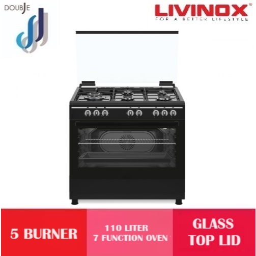 Livinox 5 Burner Free Standing Cooker 7 Functions Oven LFC-9607-110B ...