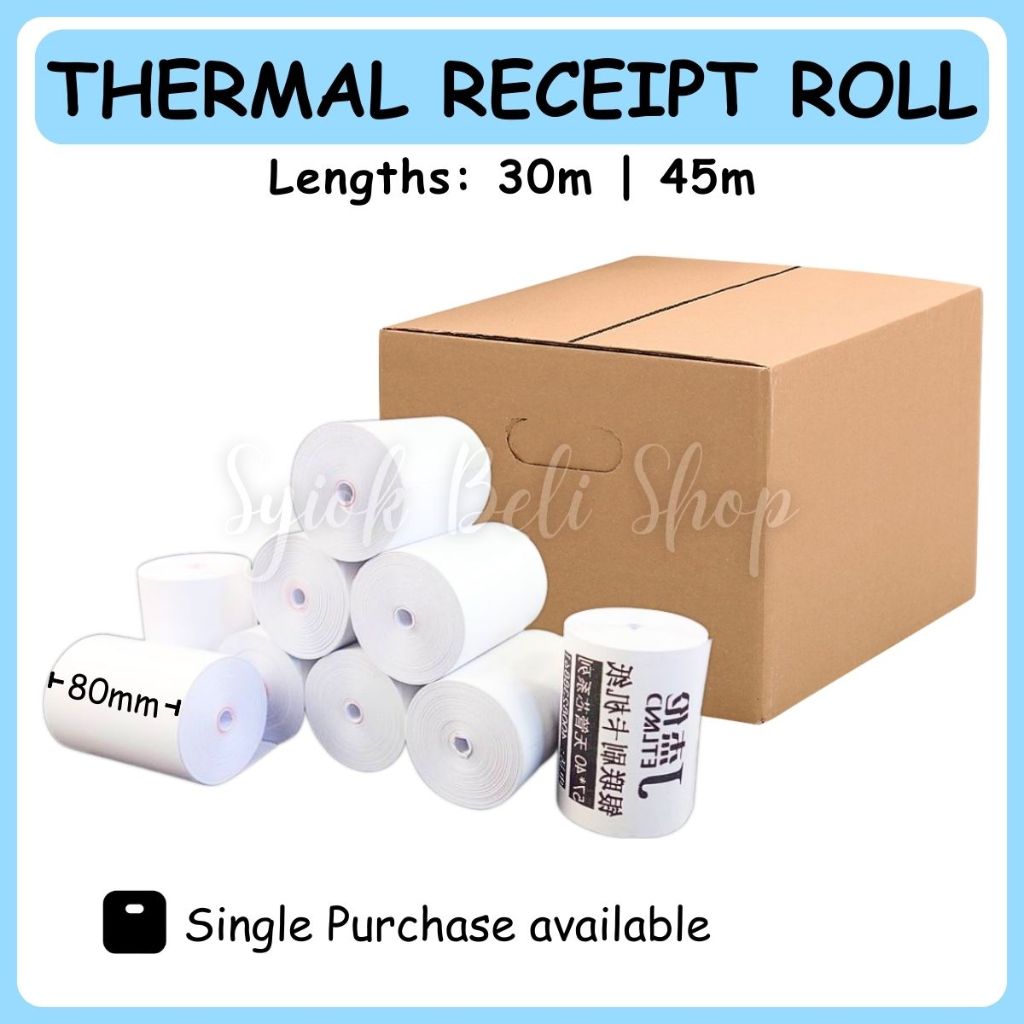 Thermal Receipt Roll Coreless Cashier Receipt Paper Roll for POS System ...