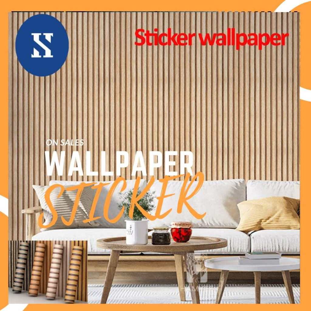 10M Wallpaper Wall Sticker Kertas Dinding Perabot 木纹墙纸 wall panel ...