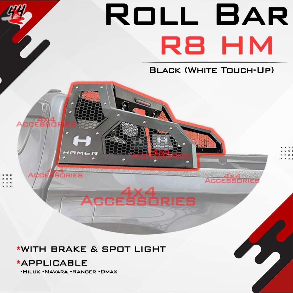 Pickup Truck LED Roll Bar Sport Bar R8 4x4 Roll Bar with 2 Spot Lights ...