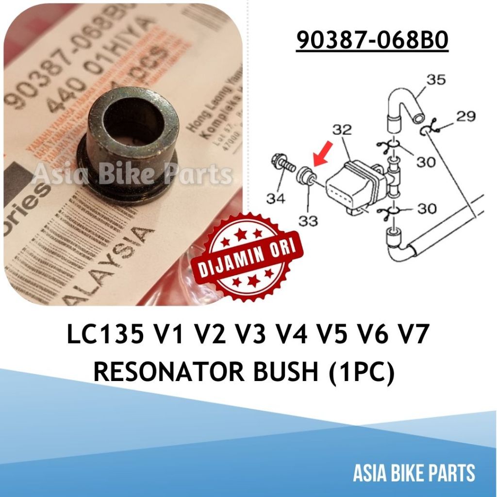 Yamaha Original LC135 V1 V2 V3 V4 V5 V6 V7 Resonator Bush - 90387-06875 / 90387-068B0 | Shopee ...