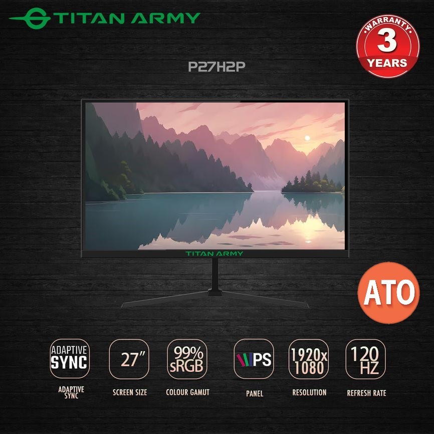 TITAN ARMY 27" IPS 120Hz FHD Gaming Monitor (P27H2P) | Shopee Malaysia