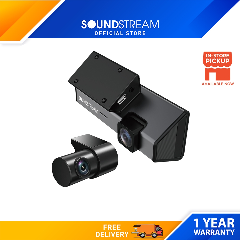 SOUNDSTREAM 4K 3-Channel Front and Rear Dash Cam - V4K | Shopee Malaysia