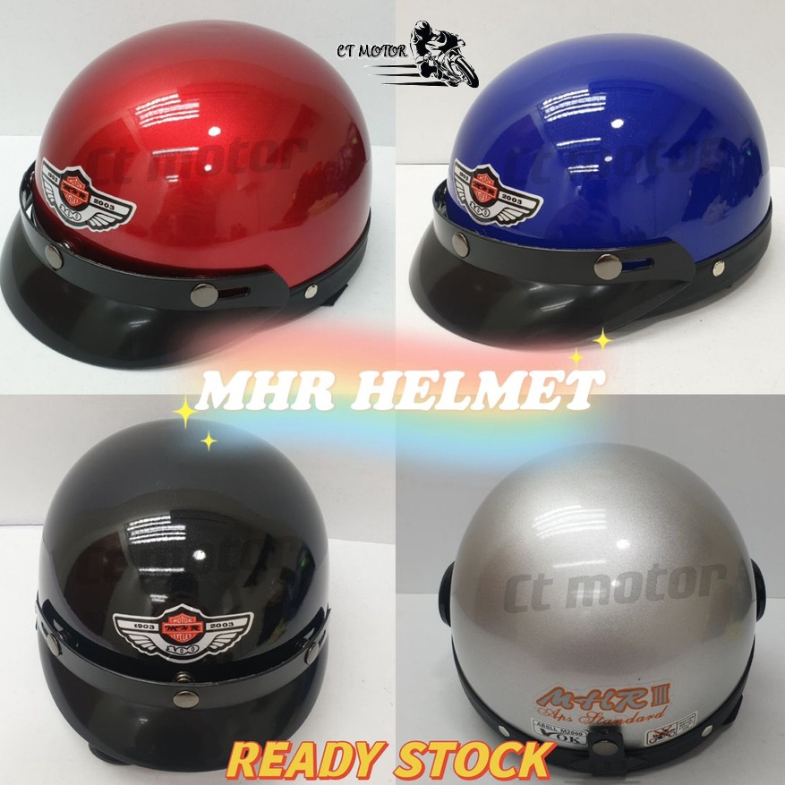 ctmotor Half Cut Steng Helmet MHR III Turtle Helmet Kura-Kura with Cap ...