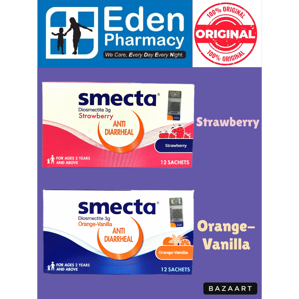 Smecta Anti Diarrheal Sachets ( 3g ) ( Strawberry / Orange - Vanilla ...