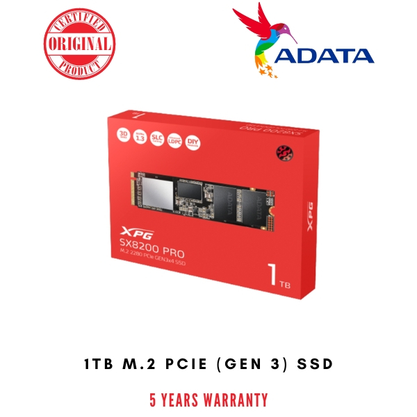 ADATA XPG SX8200 PRO PCIE GEN3X4 M.2 2280 INTERNAL SSD SOLID STATE ...
