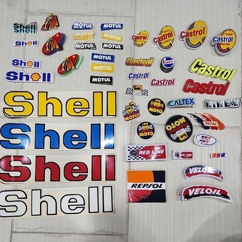 Sticker Minyak Shell Motul Castrol Hi rev Agib Caltex Redline Total ...