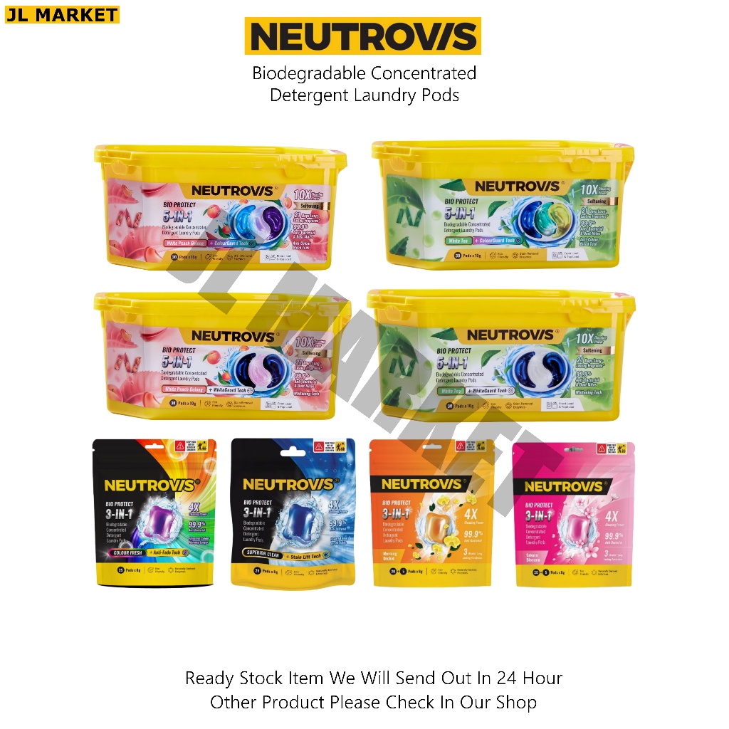 Neutrovis Biodegradable Concentrated Detergent Laundry Pods | Shopee ...