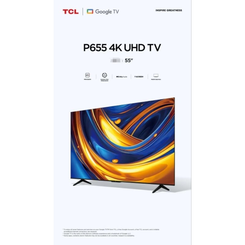 TCL 55" 4K UHD HDR Google TV 55P655 | Shopee Malaysia