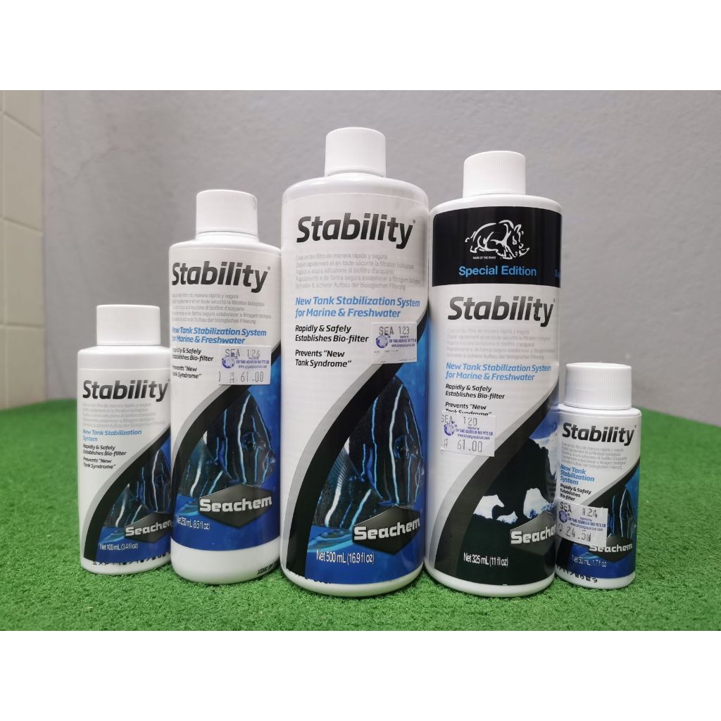 Seachem Stability (500ml/325ml/250ml/100ml/50ml). Beneﬁcial Bio Nitrifying Bacteria Starter ...