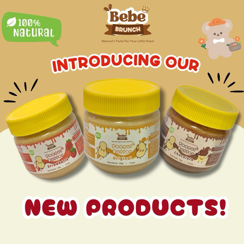 BABY PEANUT BUTTER FOR BABY 7m ABOVE BY BEBE BRUNCH NO SALT NO SUGAR ...