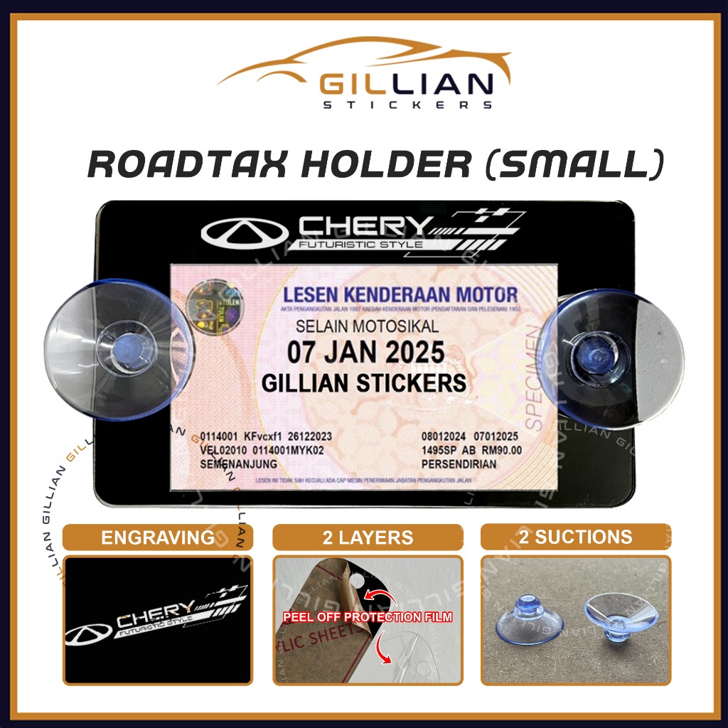 Car Roadtax Holder Chery Acrylic Style Small Size Sticker Pemegang ...