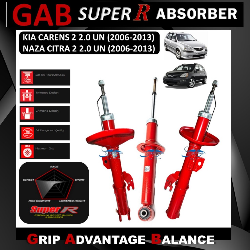 ORIGINAL SET GAB SUPER R FRONT ABSORBER / REAR ABSORBER - KIA CARENS 2 ...