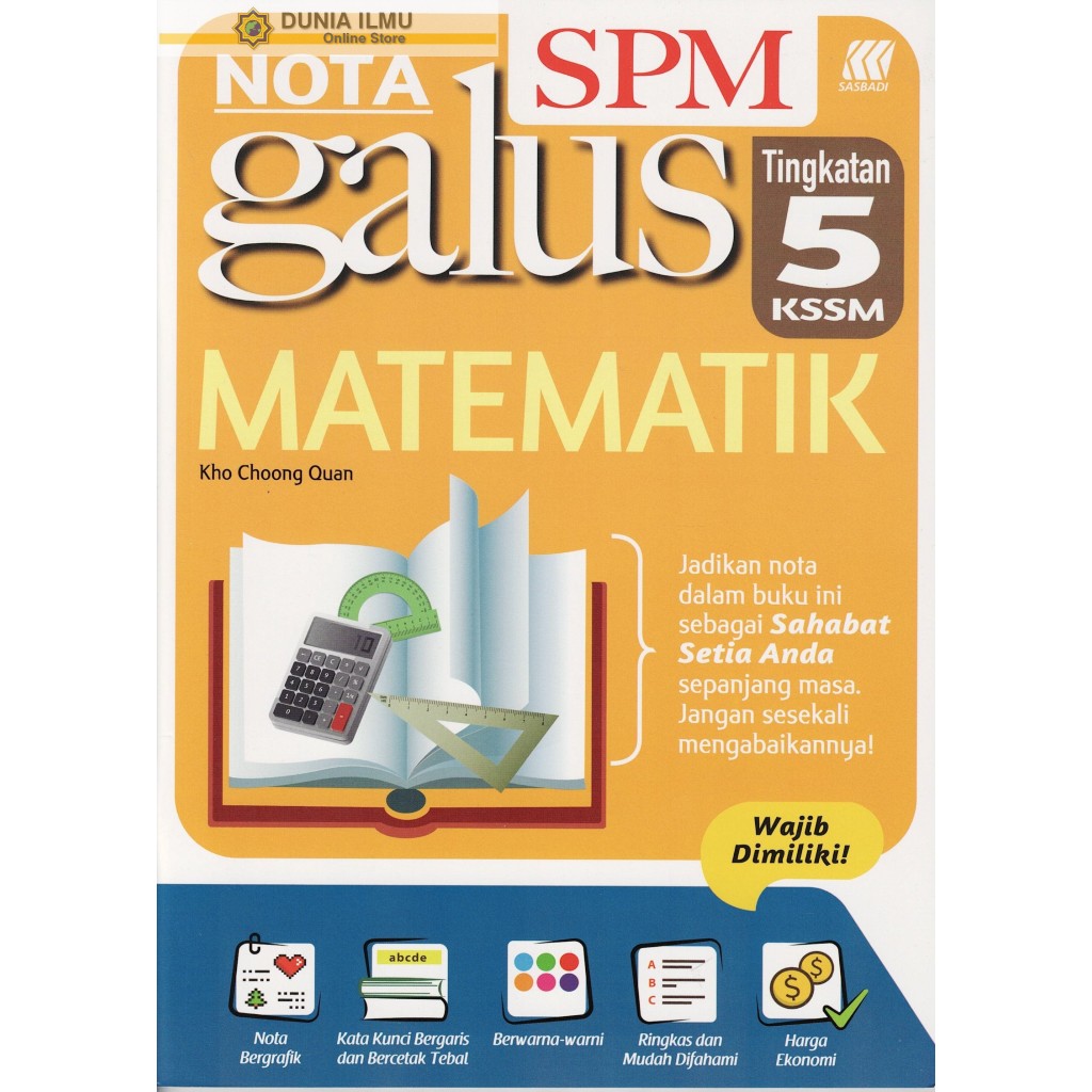 BUKU RUJUKAN NOTA GALUS SPM MATEMATIK TINGKATAN 5 KSSM | Shopee Malaysia