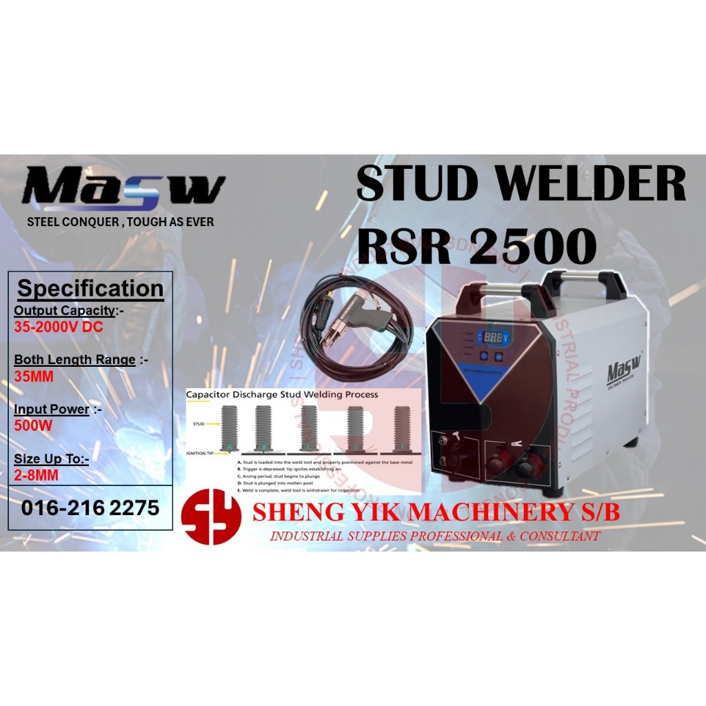 Shengyik MASW RSR 2500 STUD WLDING M2-M8(35MM MAX) 2500JW/S FOR STEEL,S ...