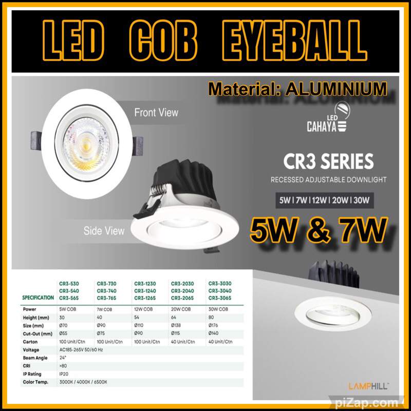 🔥LED COB EYEBALL SPOTLIGHT🔥5W & 7W LIGHT COLOUR 3000K(WARMWHITE ...