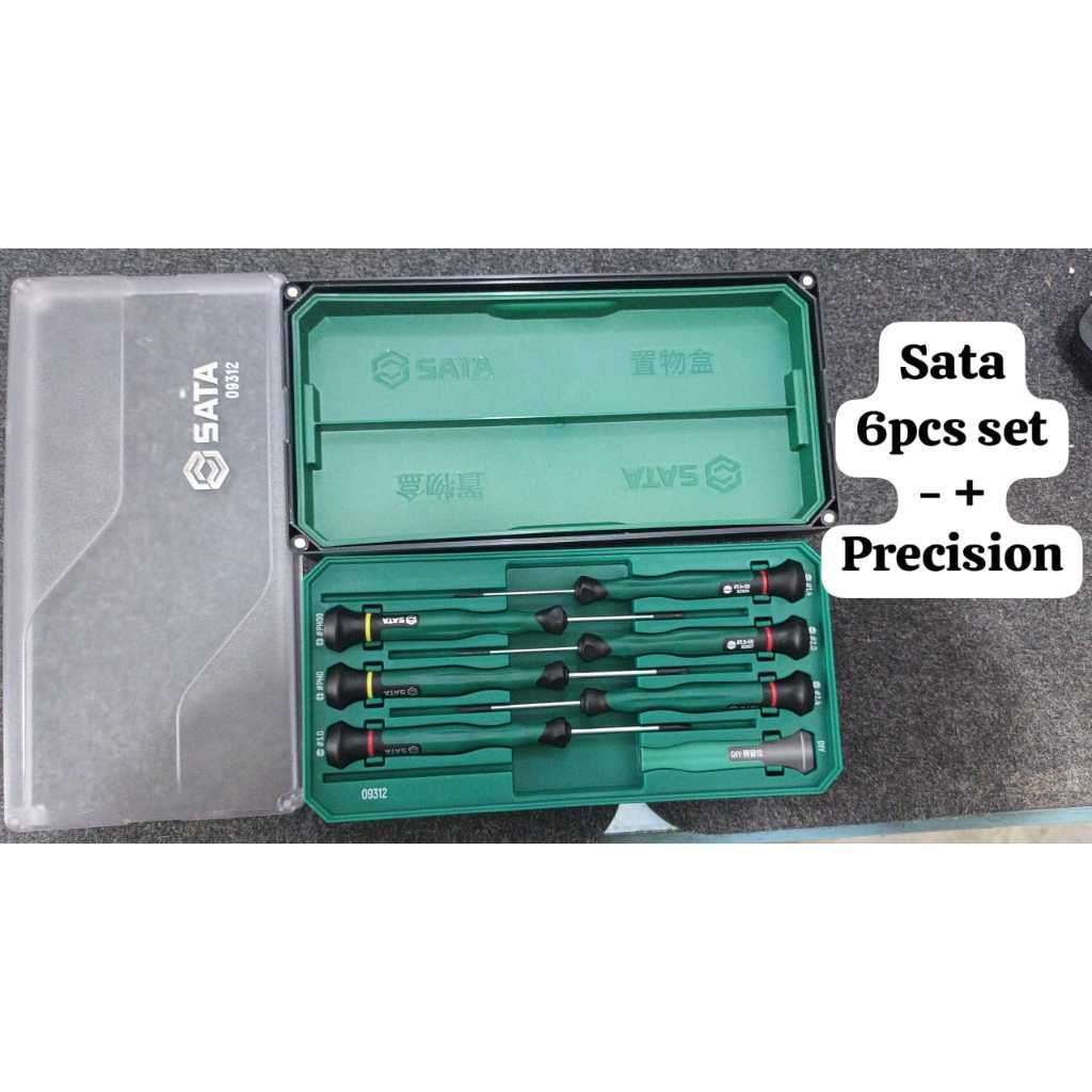 SATA 09312 6PC PRECISION SCREWDRIVER SET,SLOTTED & PHILLIPS TIP ...
