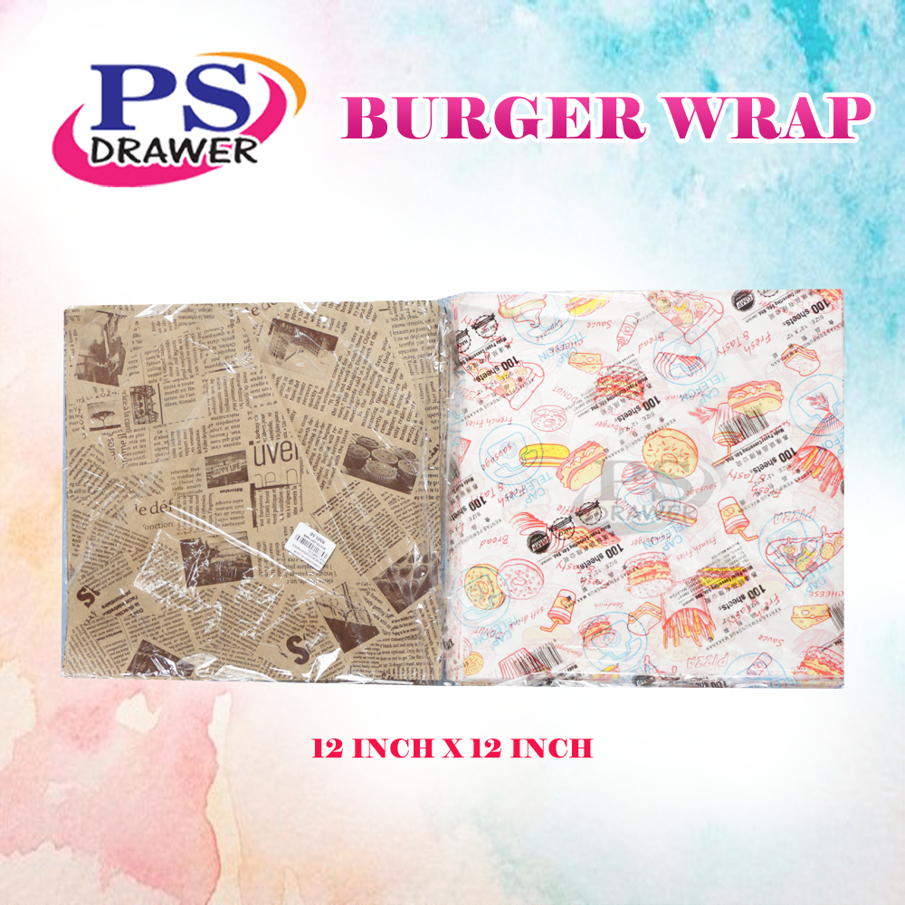 Burger / Food Wrapper Paper (100pcs) | Shopee Malaysia