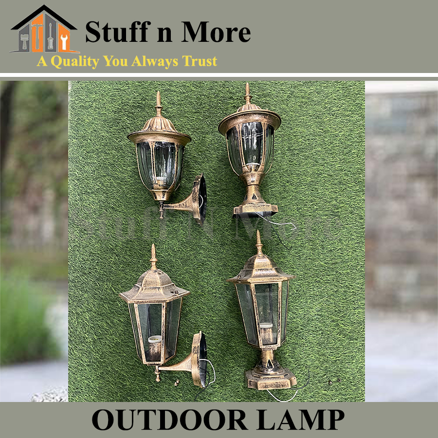 Outdoor Light Wall Lamp Pillar Lamp Waterproof Lampu Luar Paggar ...