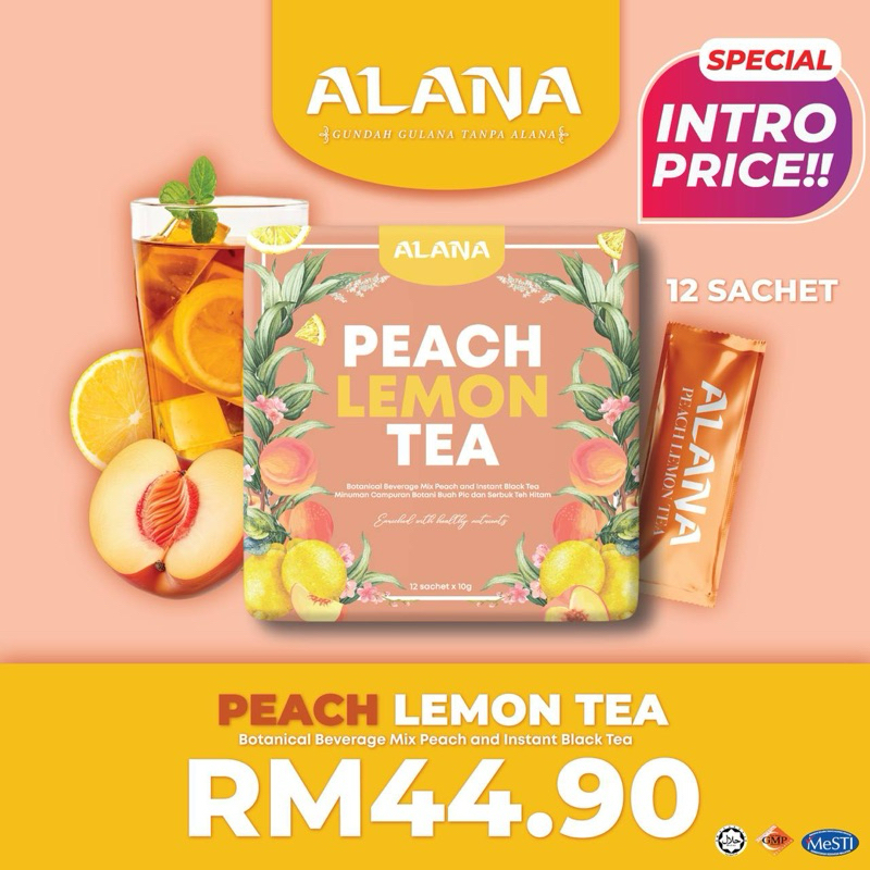 ALANA DTOX | PEACH LEMON TEA (KURUS SLIM TANPA BERSENAM) | Shopee Malaysia