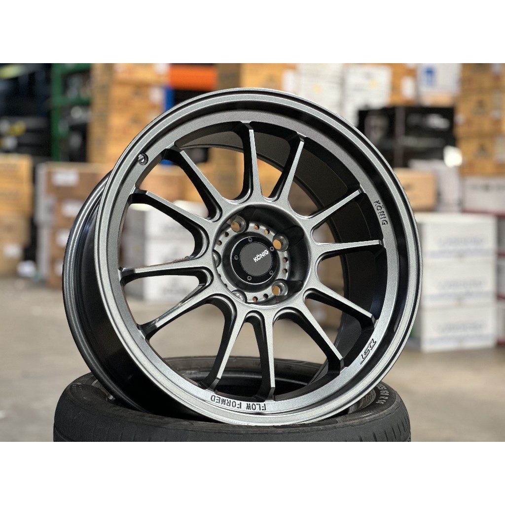 New 18x9.5J Konig Hypergram Rim (Set of 4) Grey 5x120 for Civic Type R ...