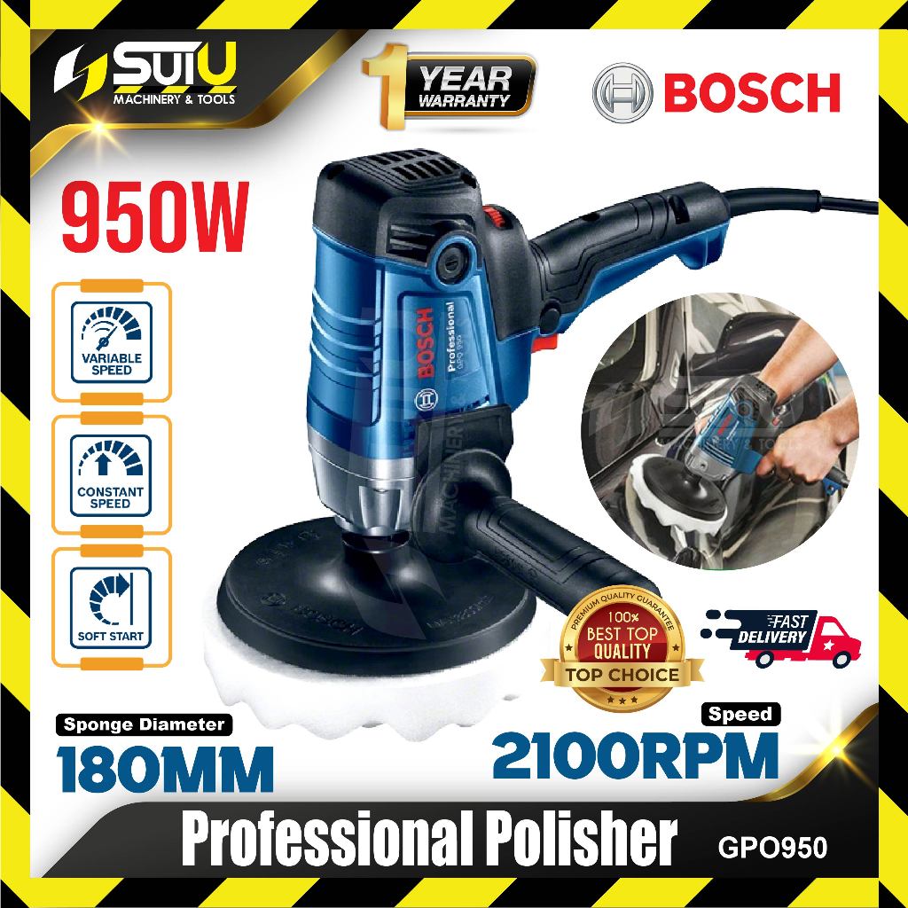 BOSCH GPO950 / GPO 950 180MM Professional Polisher 950W 2100RPM ...