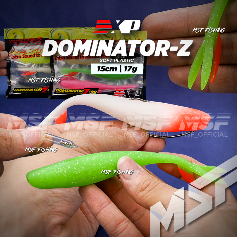 [MSF] EXP Dominator-Z Soft Plastic 15CM 17G Bearing TPE Toman Haruan Zig Zag Tail Killer SP ...