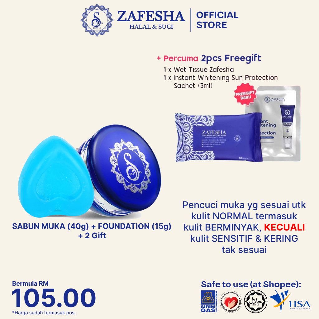 Zafesha Foundation Mini Trial Original HQ Krim Zafeesha Zafesya ...