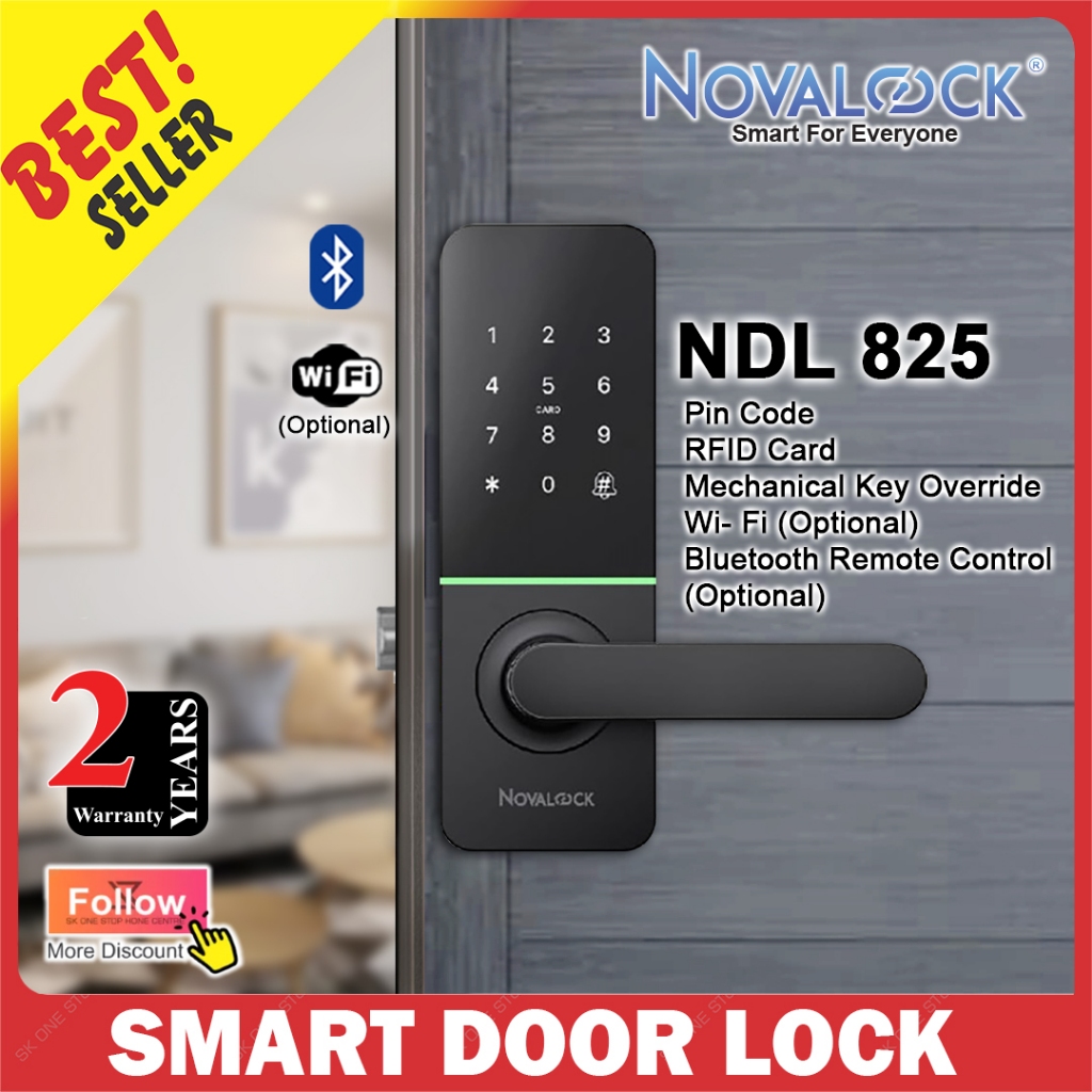 Novalock NDL 825 Bluetooth SMART DIGITAL DOOR LOCK ( PIN Code, Card ...
