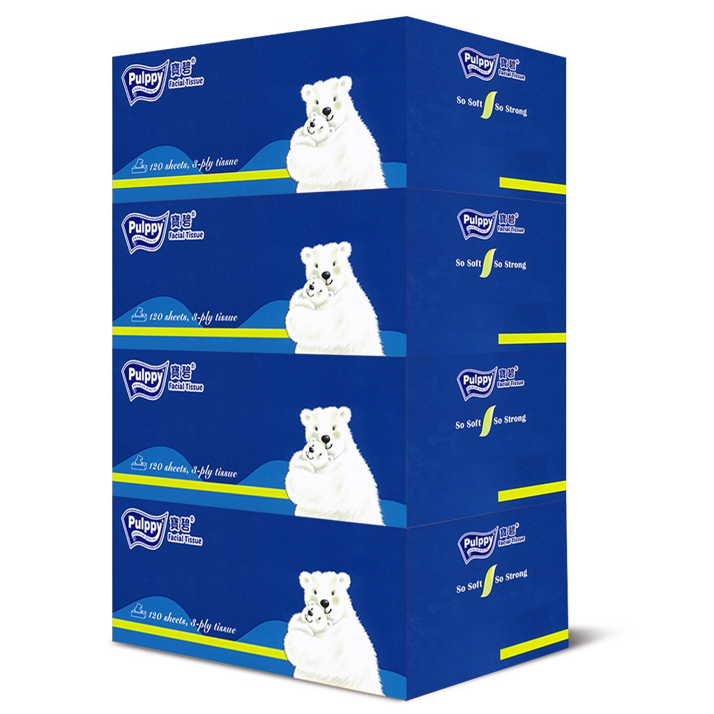 Pulppy 3-Ply Facial Tissue 4 x 120s | Shopee Malaysia