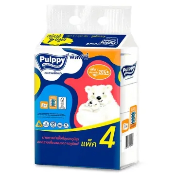 Pulppy 2-Ply Soft Pack Facial Tissue 4 x 150s | Shopee Malaysia