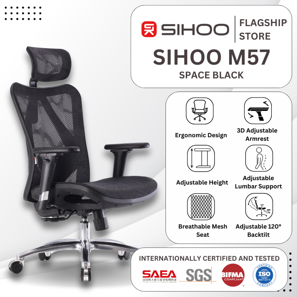 Sihoo M57 Ergonomic Chair Office Director Manager Mesh Chair Work From ...