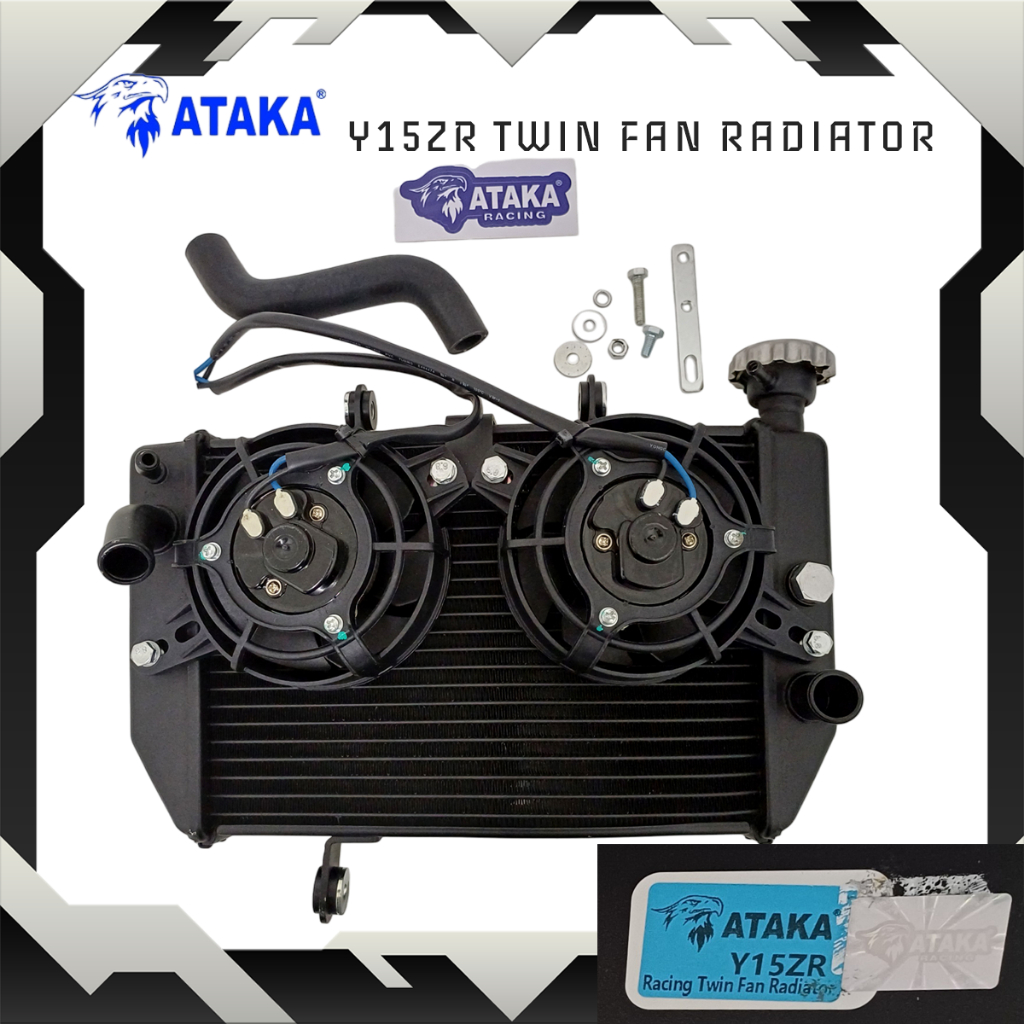 ATAKA Y15ZR V1 V2 RACING RADIATOR TWIN FAN YAMAHA Y15 Y15ZR 2 FAN ...