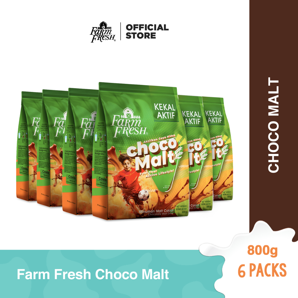 Farm Fresh Choco Malt Powder 800g x 6 Pack | Farm Fresh Serbuk Malt Coklat 800g x 6 Pek | Shopee ...