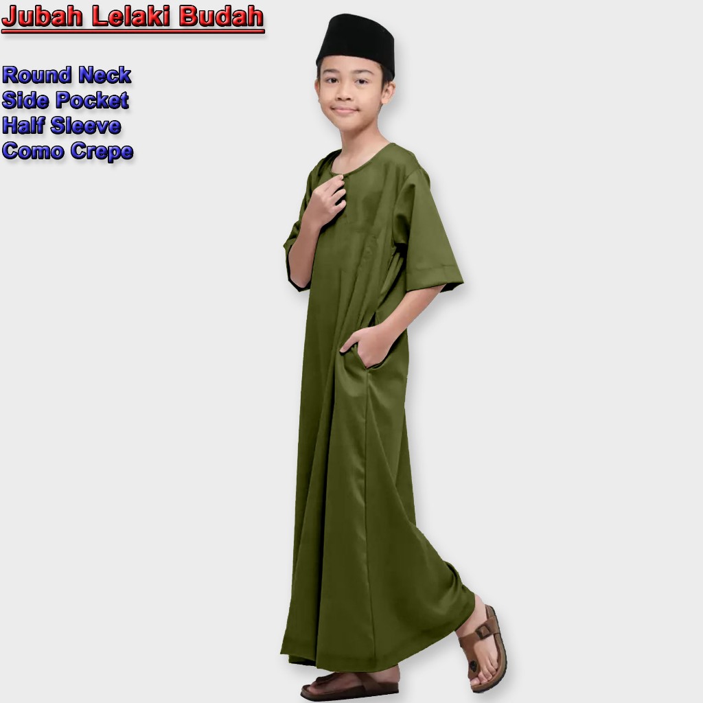 Jubah Kanak-kanak Jubah Lekai Budah Jubah Raya Lehar Bulat Lengan ...