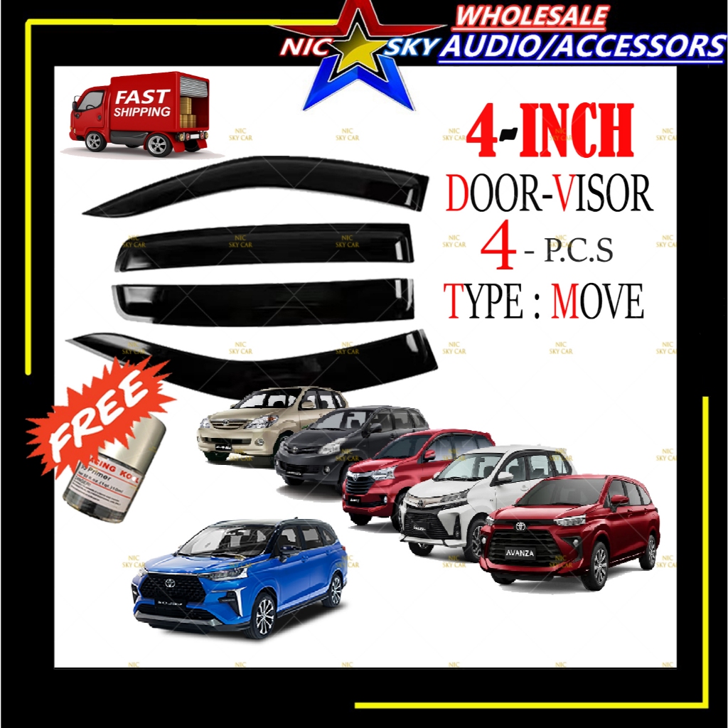(4 PINTU) Best Quality Air Press Veloz Window DOOR VISOR AVANZA kereta ...