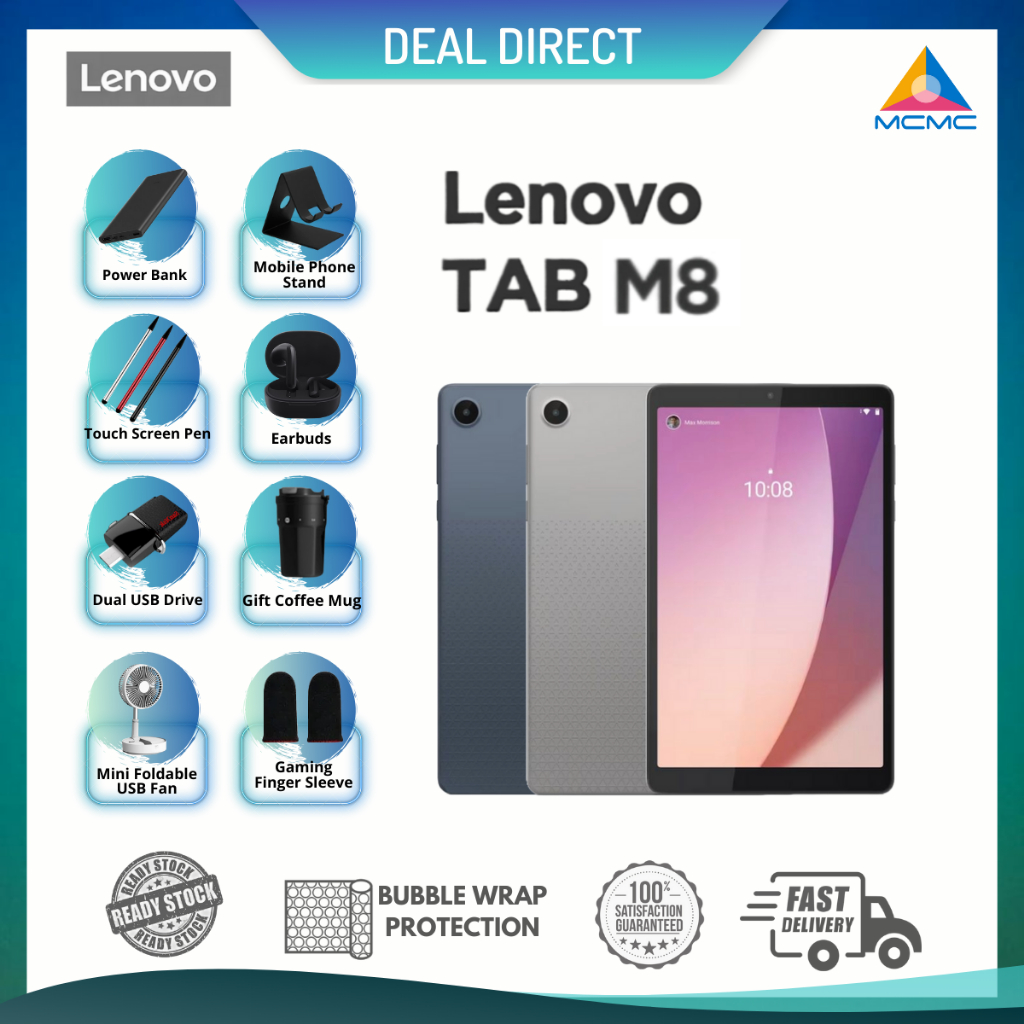 LENOVO Tab M8 4th Gen 2024 (TB301XU) 4+64GB LTE l 8" HD LCD l MediaTek ...