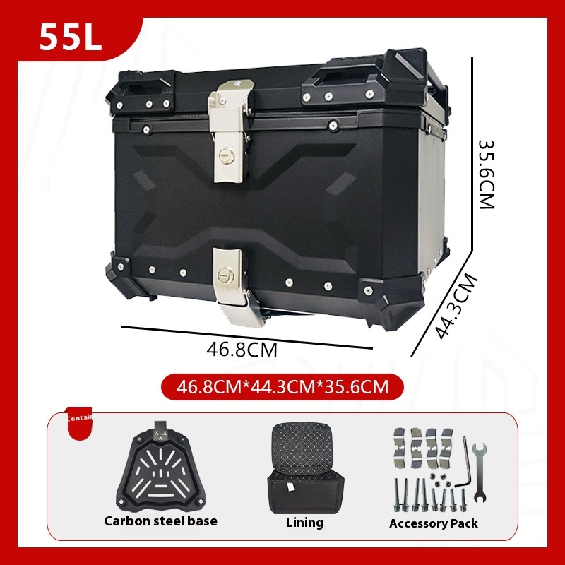 Motorcycle 45L Top Box Aluminum Motorcycle Trunk Box Motorcycle Rear ...