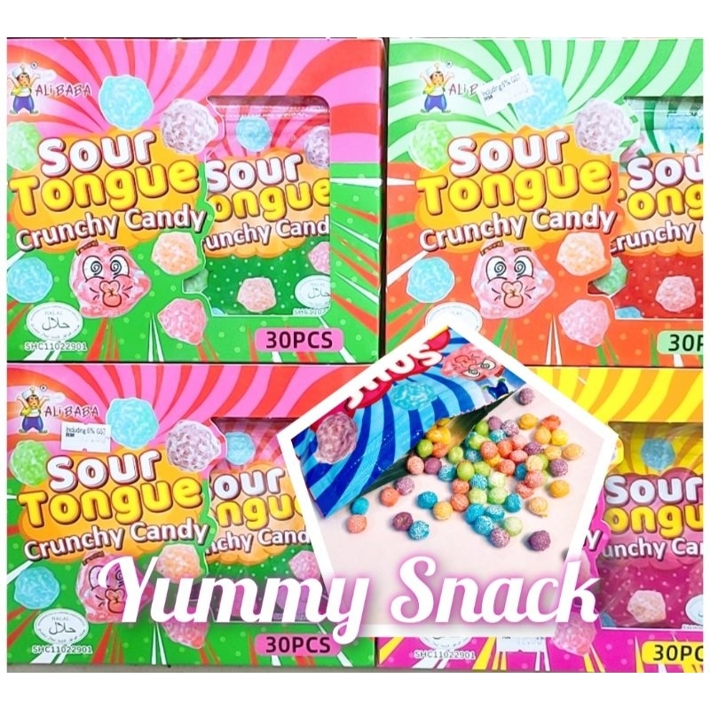 [3pcs/30pcs] Alibaba Sour Tongue Crunchy Candy Mix Fruit Flavours Halal ...