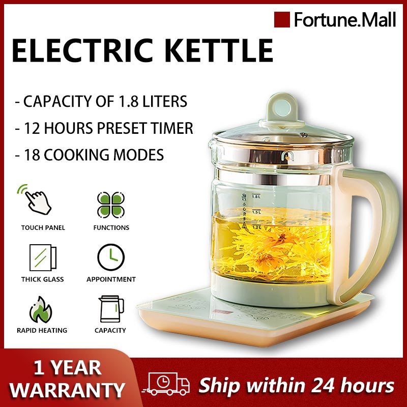 Multifunctional health pot 1.8l glass electric kettle health pot soup ...