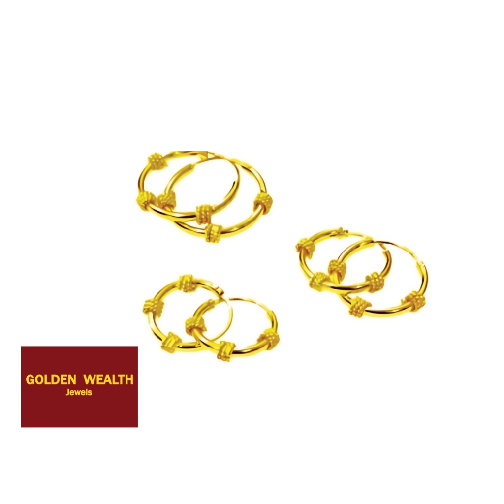 🎉916 Gold Round Earrings Series Subang Emas bulat 黃金元形耳环系列 | Shopee ...