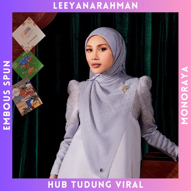 [READY STOCK] LEEYANARAHMAN MONORAYA | TUDUNG BAWAL PLAIN MONOGRAM ...