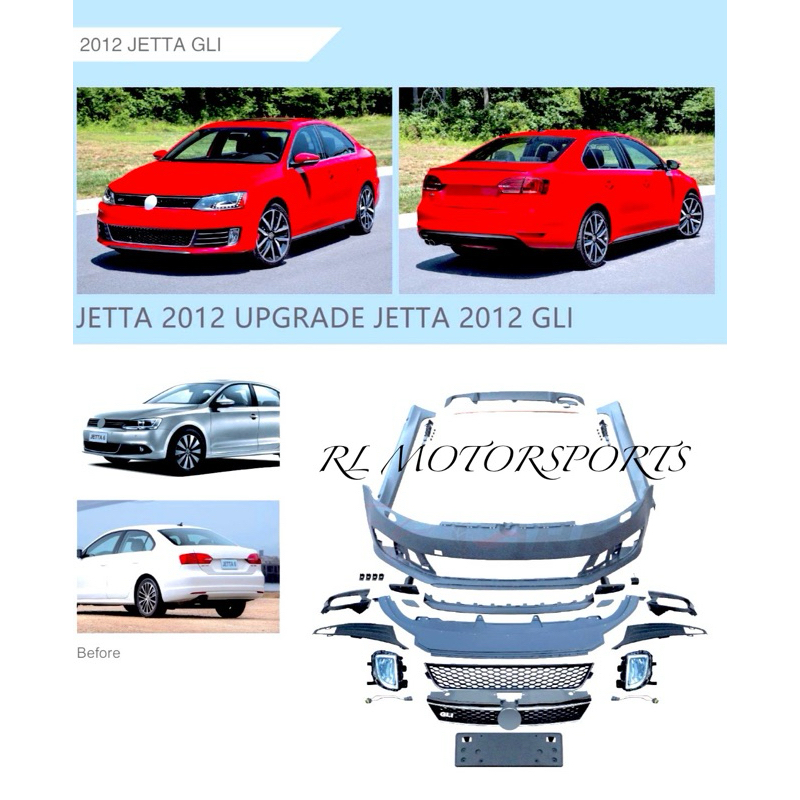Volkswagen Jetta 2012 2013 2014 preFacelift GLI Front side rear bumper ...