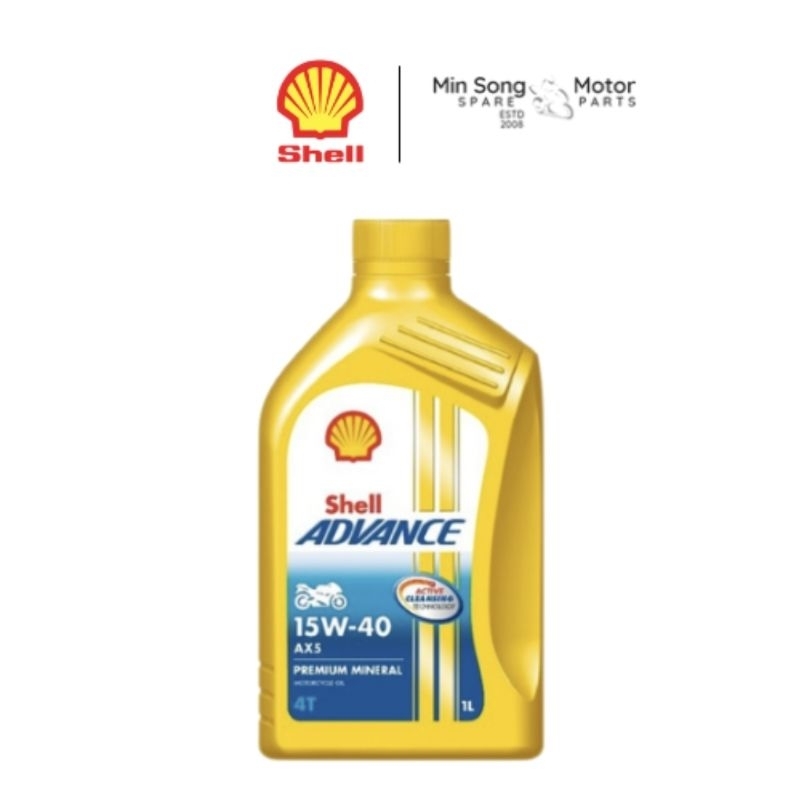 🔥4T SHELL ADVANCE AX5 15W-40 1L 1 LITRE API SL JASO MA-2 PREMIUM ...